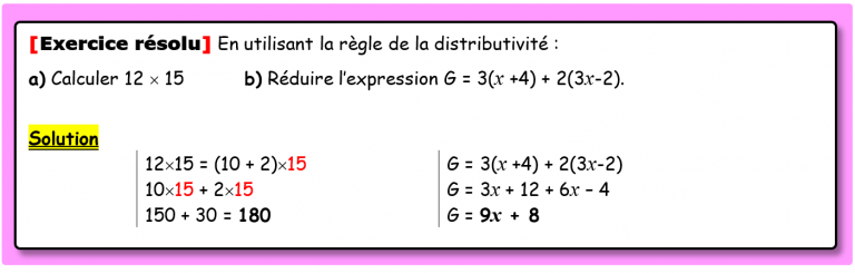Cours – Distributivité simple – Automaths