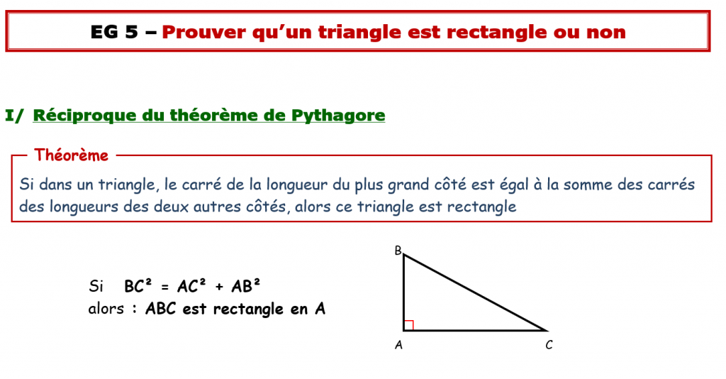 Cours – Prouver qu’un triangle est rectangle ou non (4e) – Automaths